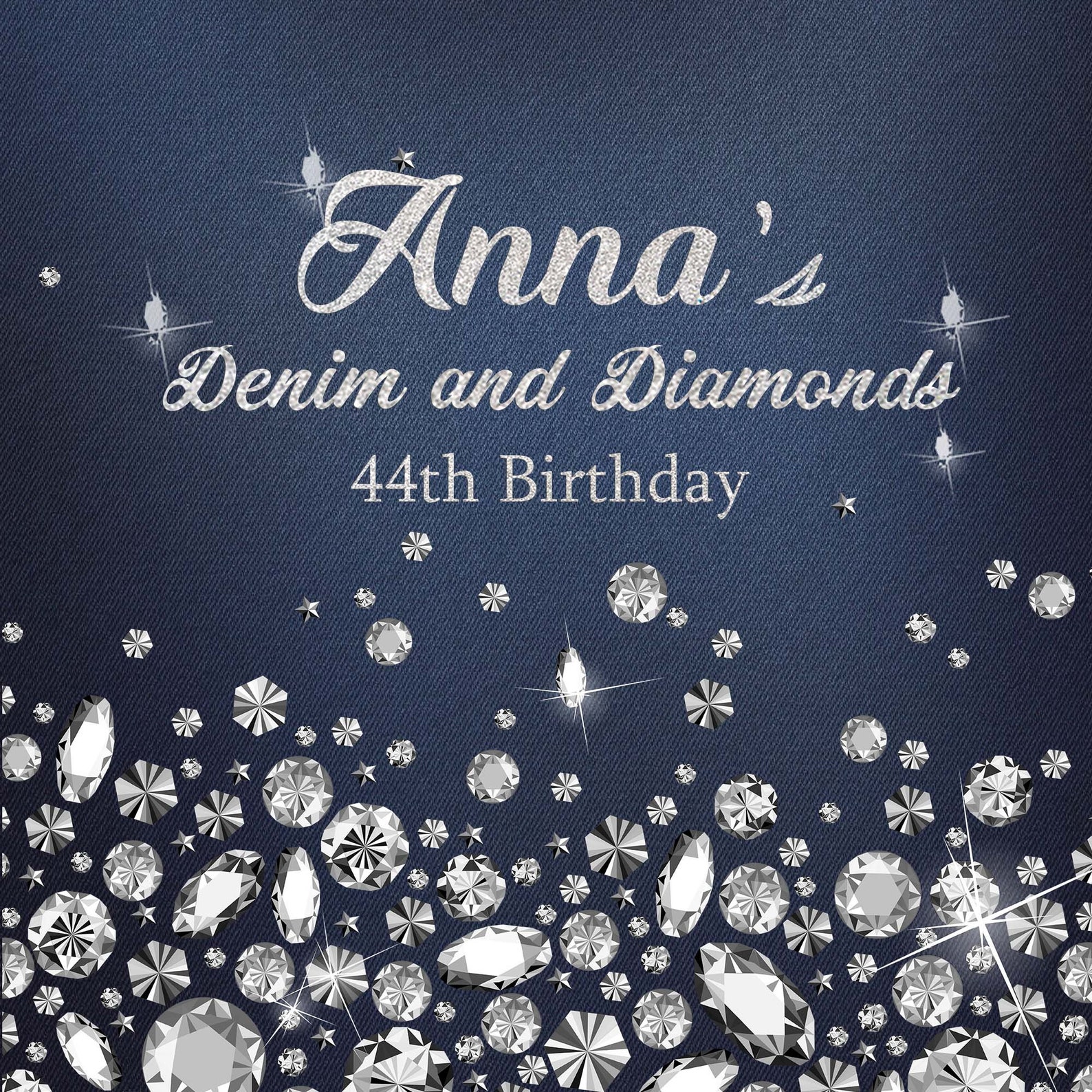 Denim and Diamonds Birthday Backdrop for Photography Happy - Etsy