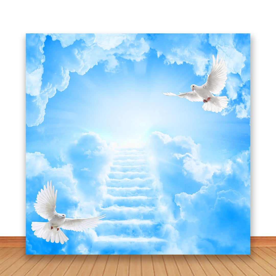 Memorial Photo Backdrop: Heaven Cloud Pigeon Photography Background - Etsy
