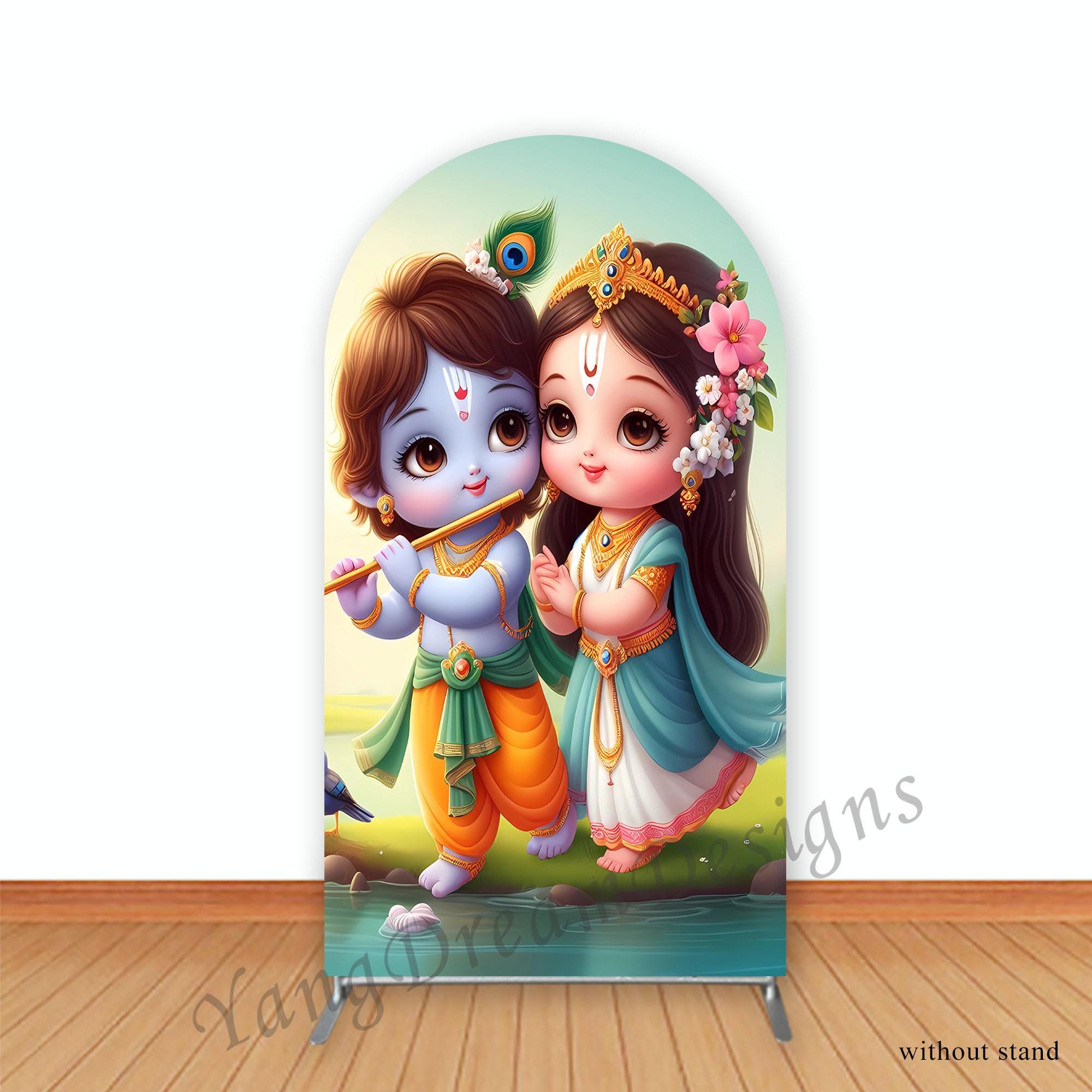 Krishna Peacock Arch Backdrop Cover: Indian Theme Photo Booth, Baby ...