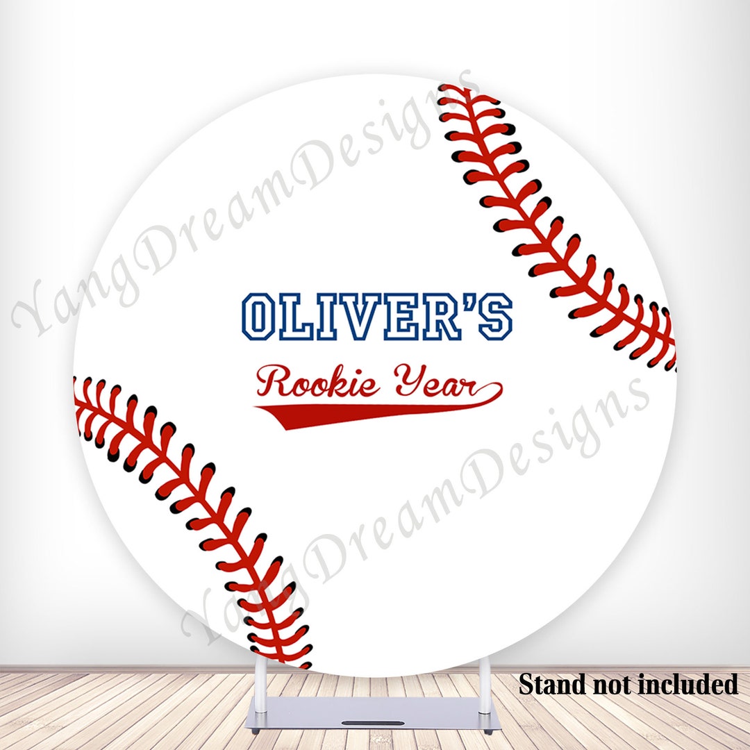 Rookie of the Year Backdrop Cover Birthday Baseball Round Photo ...