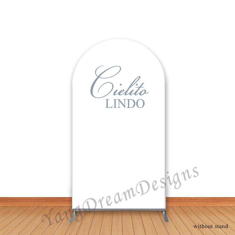 Cielito Lindo Arch Cover: White & Dusty Blue Baby Shower Backdrop - Etsy