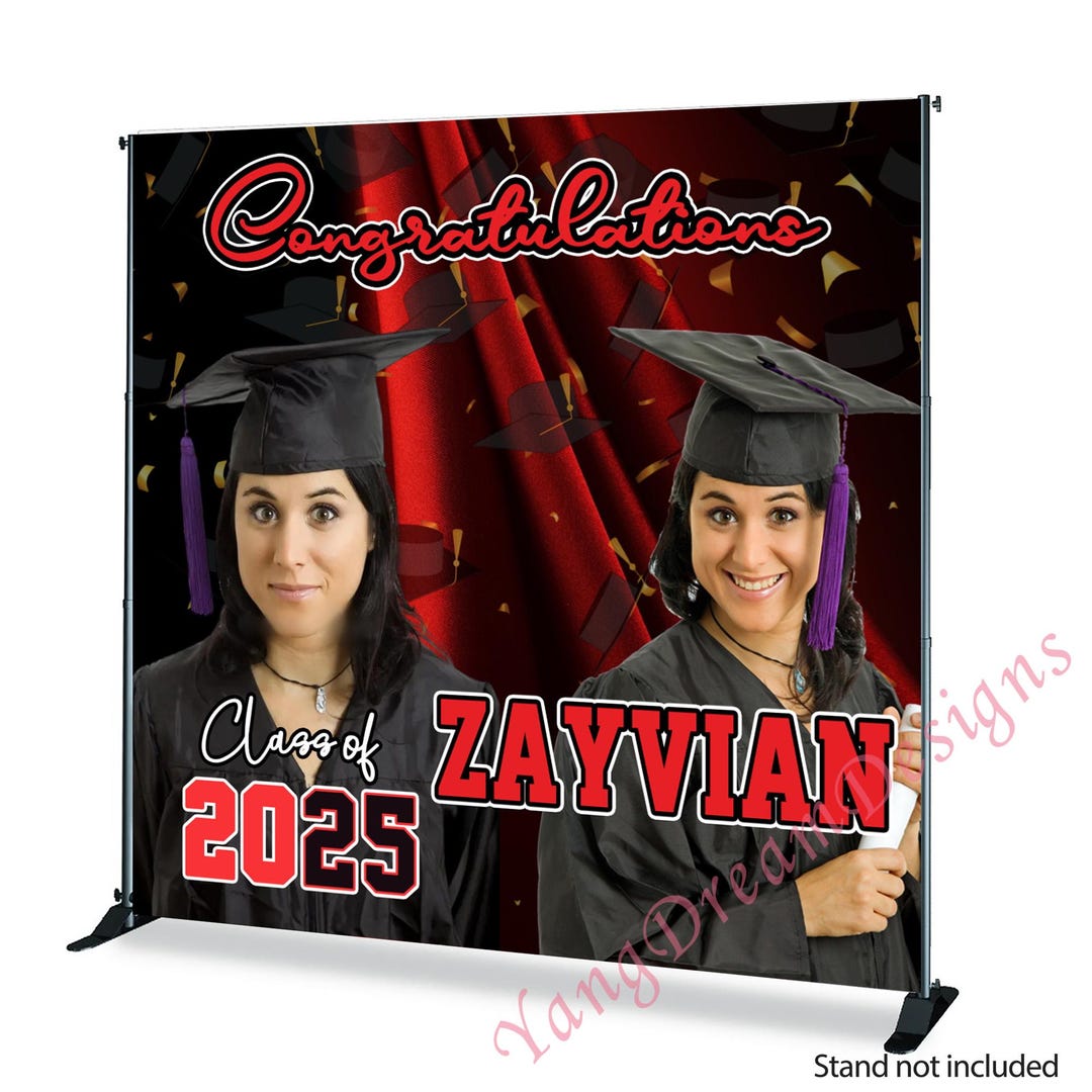 Congrats Grad Photo Backdrop Class of 2025 Photography Background Add ...