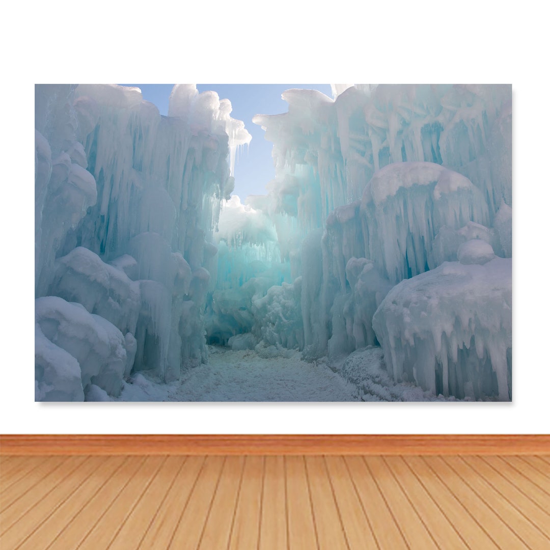 Winter Snow Landscape Photo Backdrop Wonderland Birthday Teal Ice ...