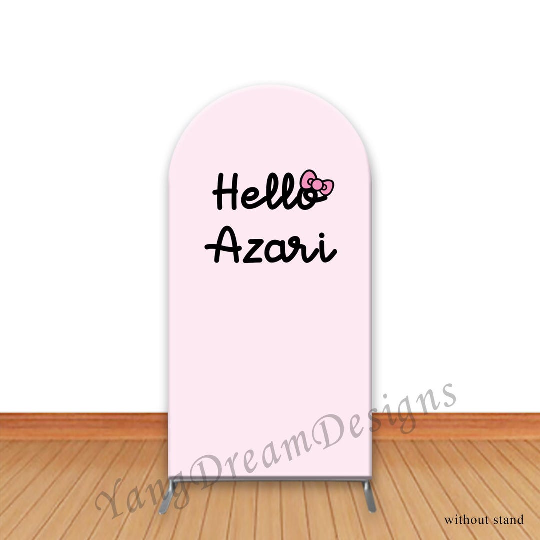 Pink Kitty Birthday Backdrop Arch Cover: Custom Baby Shower Photo Booth ...