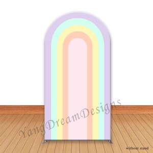 Rainbow Arch Photo Backdrop: Double-sided Pastel Photography Background ...