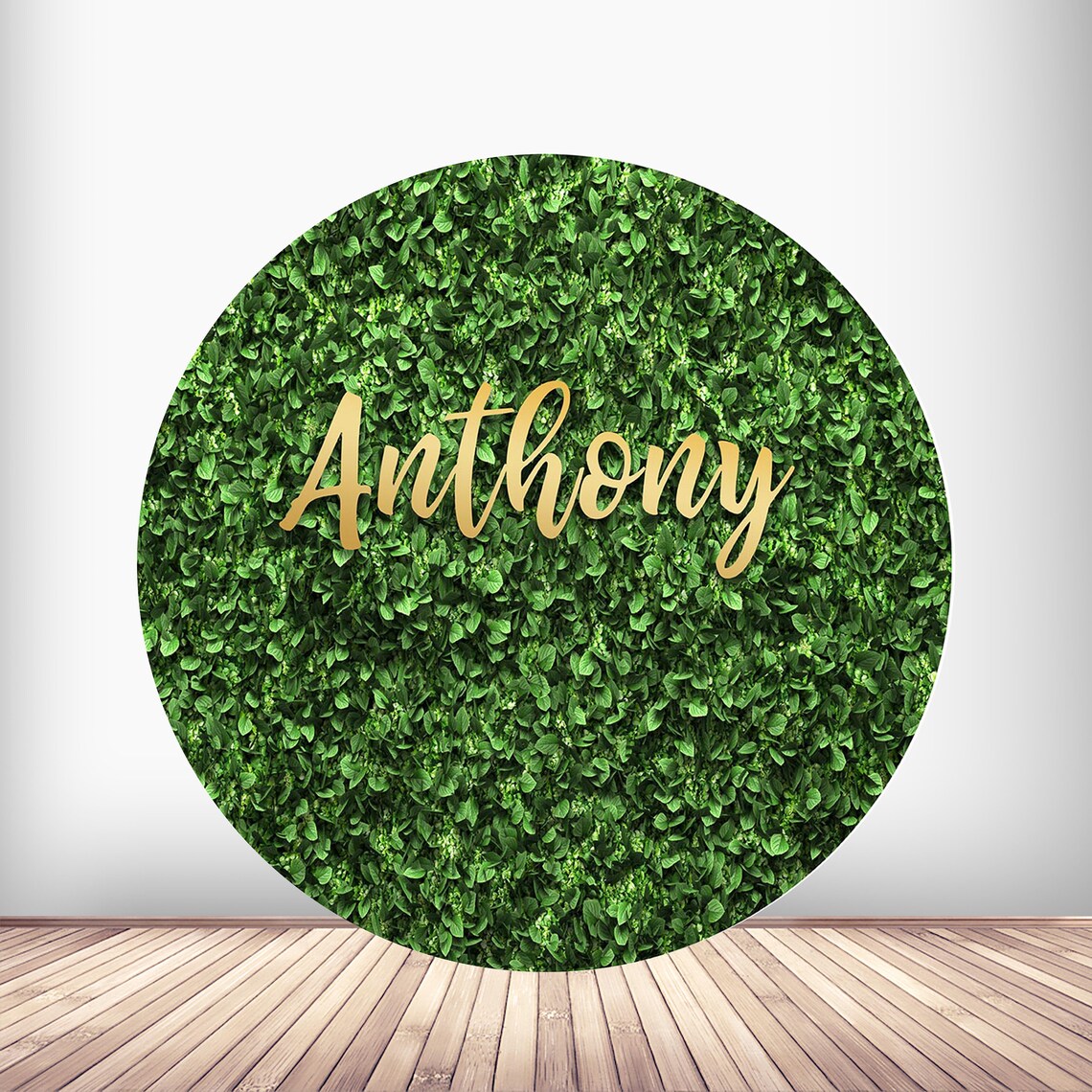 Custom Grass Wall Round Photo Backdrop Happy Birthday Wedding - Etsy