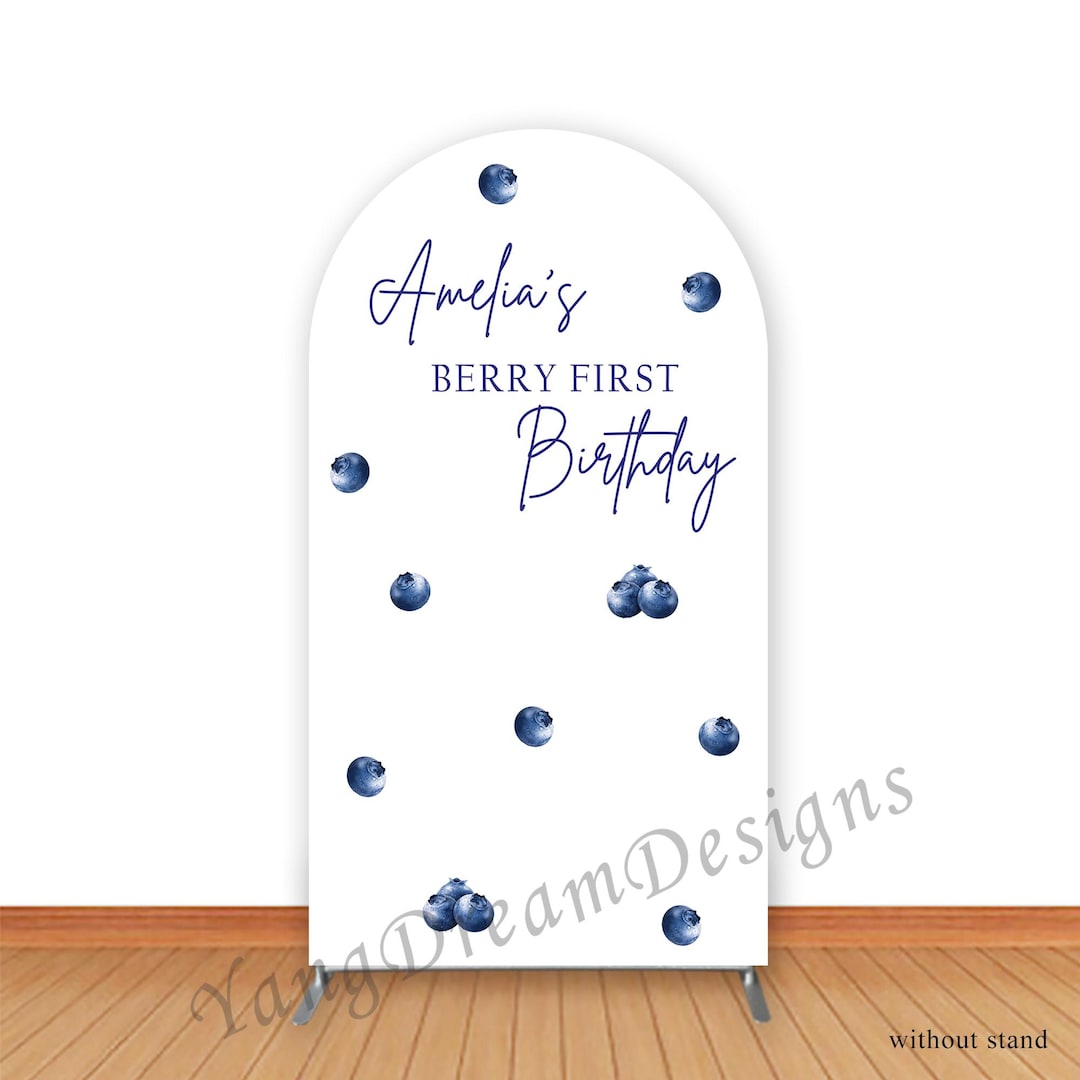 Berry First Birthday Photo Backdrop Arch Cover Happy Birthday Blueberry ...