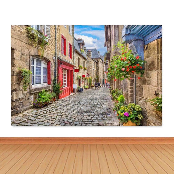 Europe Old Town Photo Backdrop Traditional Houses Narrow Alley | Etsy