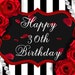 Red Rose 30th Birthday Photo Backdrop: Black and White Stripes - Etsy