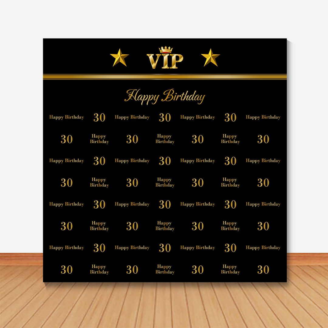 Step and Repeat VIP Birthday Photo Backdrop Custom 30th 40th 50TH ...
