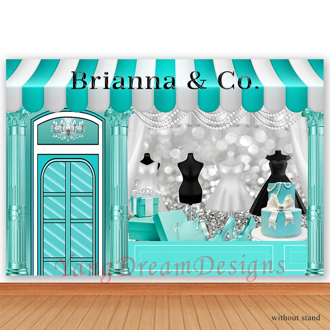 Turquoise Fashion Storefront Backdrop: Birthday Party Photo Booth - Etsy