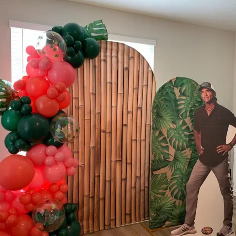 Tropical Palm Leaves & Bamboo Photo Backdrop Arch Cover - Etsy