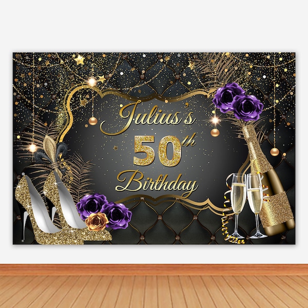 50th Birthday Backdrop - Etsy