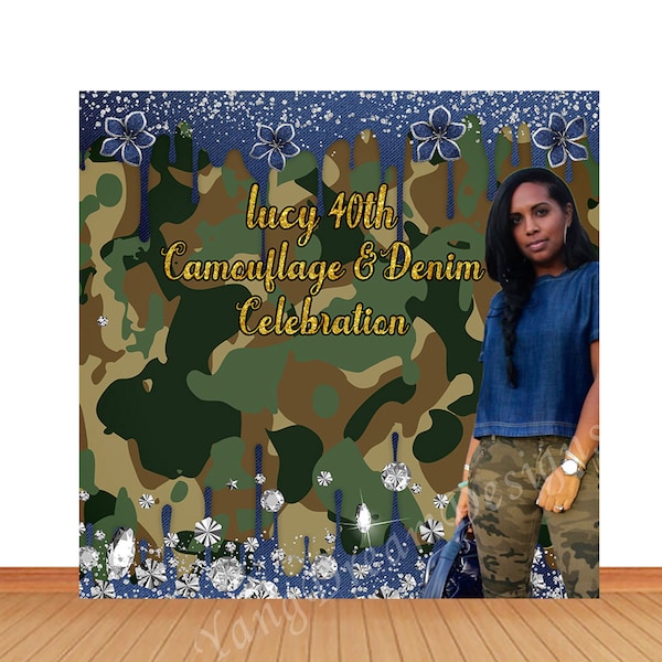 Happy 40th Birthday Camouflage Backdrop - Etsy