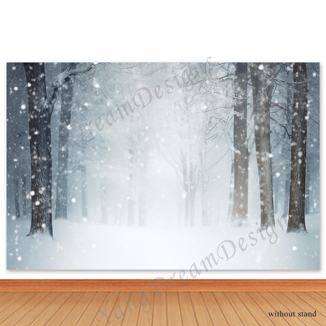 Winter Landscape Photo Backdrop Wonderland Snow Forest Photography ...