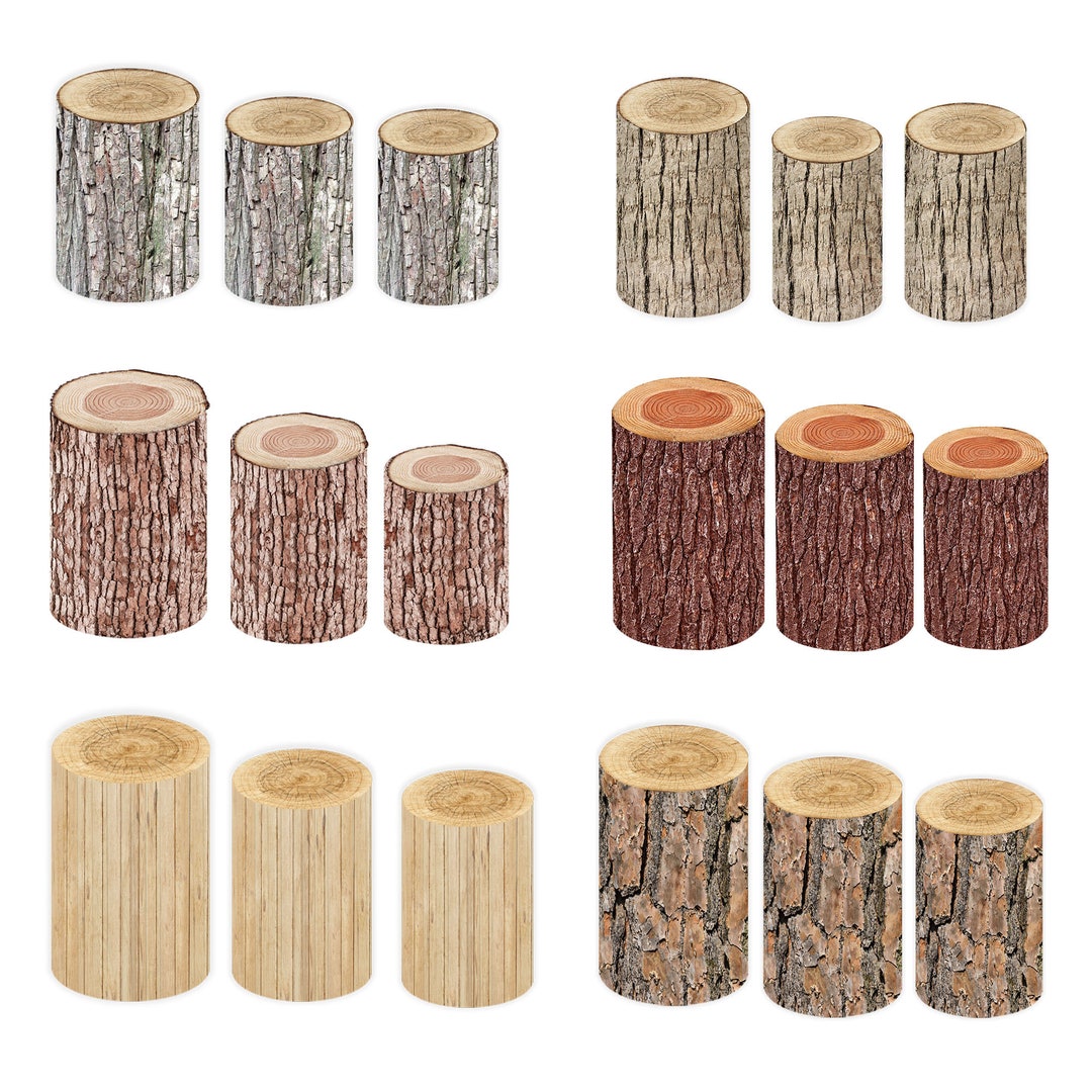 Wood Texture Elastic Cylinder Cover Forest Tree Bark Wild One Birthday ...
