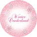 Pink Winter Onederland Round Photo Backdrop Cover Kids 1st Birthday ...