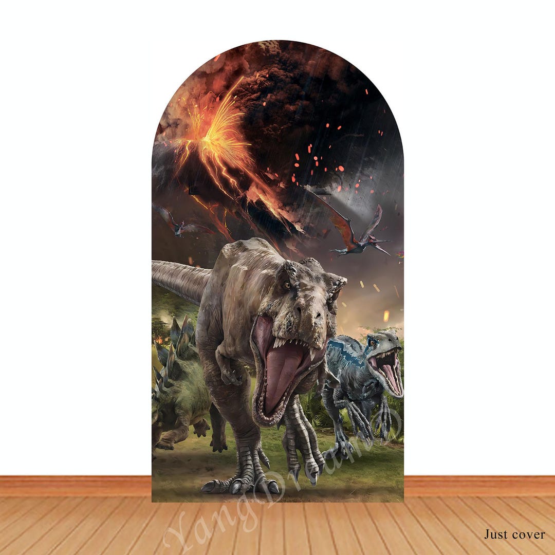 Jurassic World Dinosaur Photo Backdrop Arch Cover Birthday Party Double ...