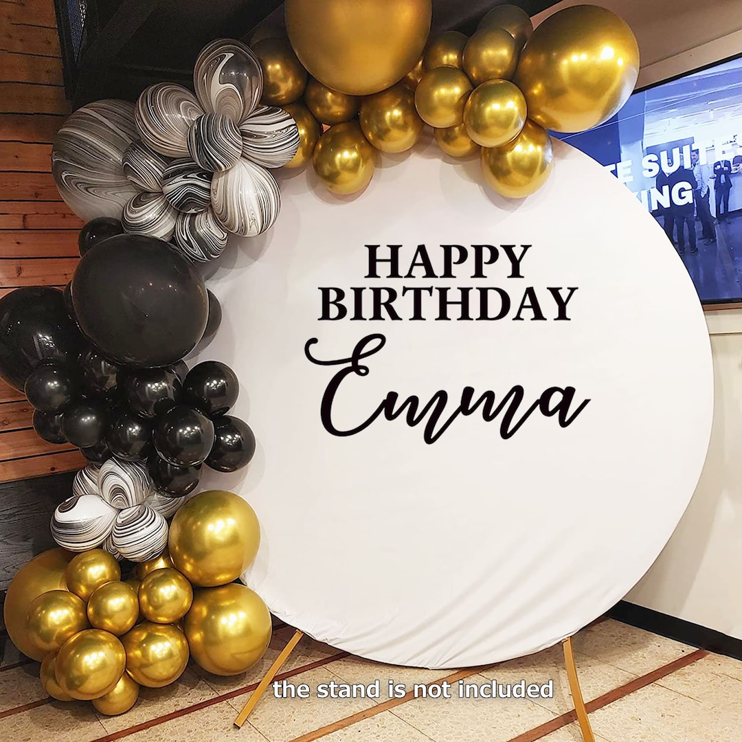 Custom Name Round Backdrop Cover: Birthday, Wedding, Shower - Etsy