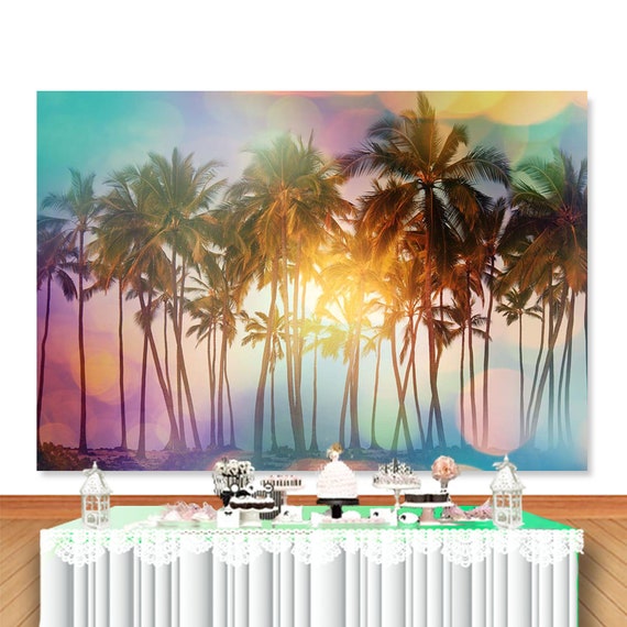 Hawaii Palm Tree Beach Photo Backdrop Summer Sunshine Happy - Etsy