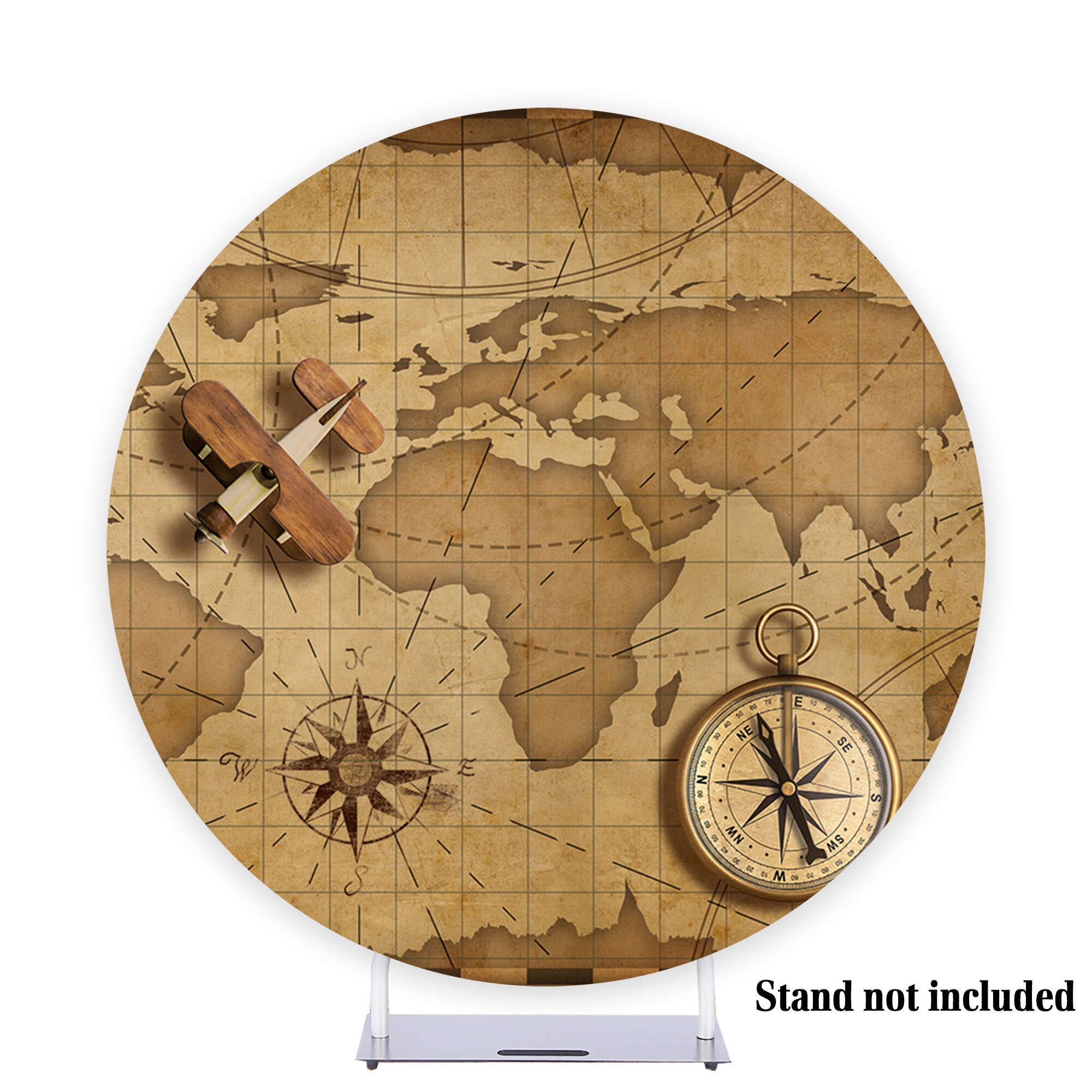 Vintage Map Round Photo Backdrop for Photography Navigation - Etsy