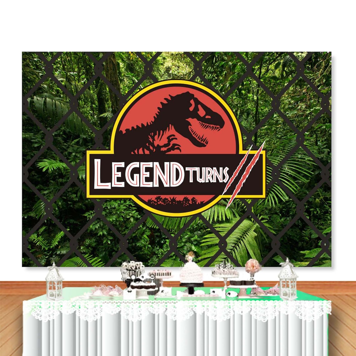 Jurassic World Dinosaur Photo Backdrop Boys Happy Birthday | Etsy