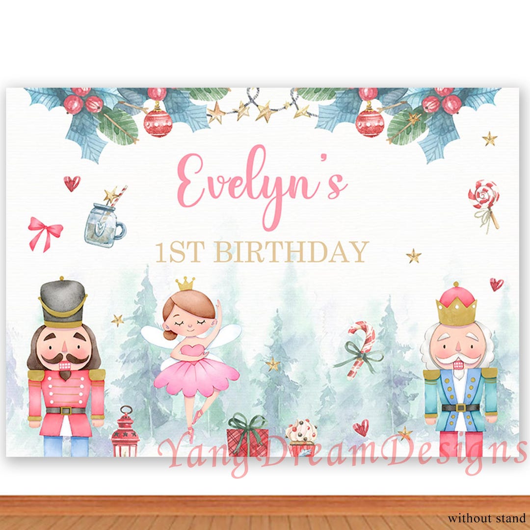 Nutcracker Ballet Birthday Backdrop Princess Ballerina Winter ...