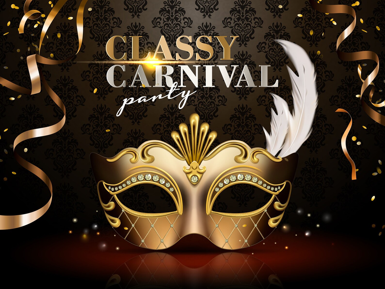 Classy Carnival Party Photo Backdrop Gold Mask With Diamond - Etsy