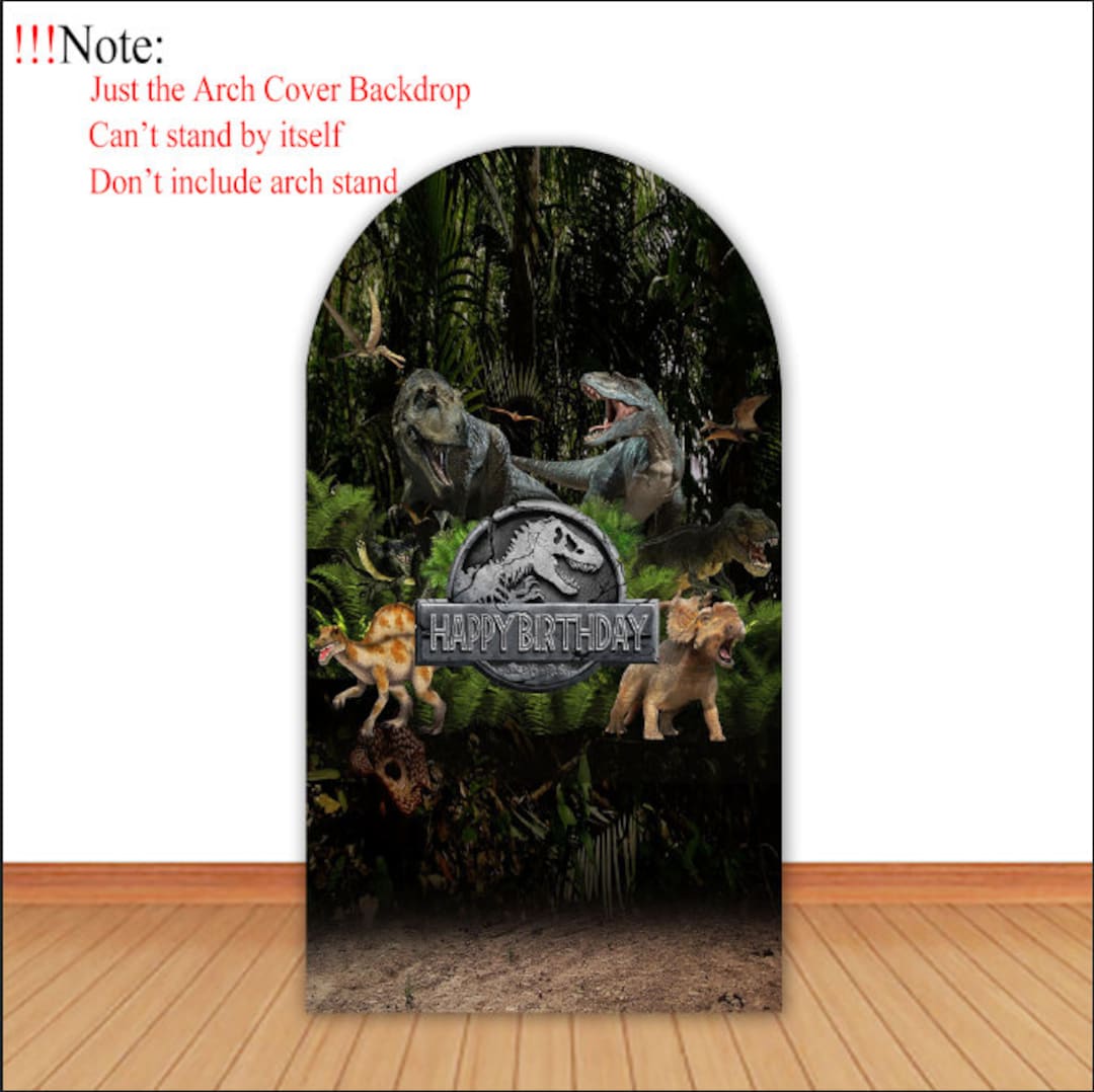 Jurassic World Dinosaur Double-sided Arch Cover Photo Backdrop Wild ...