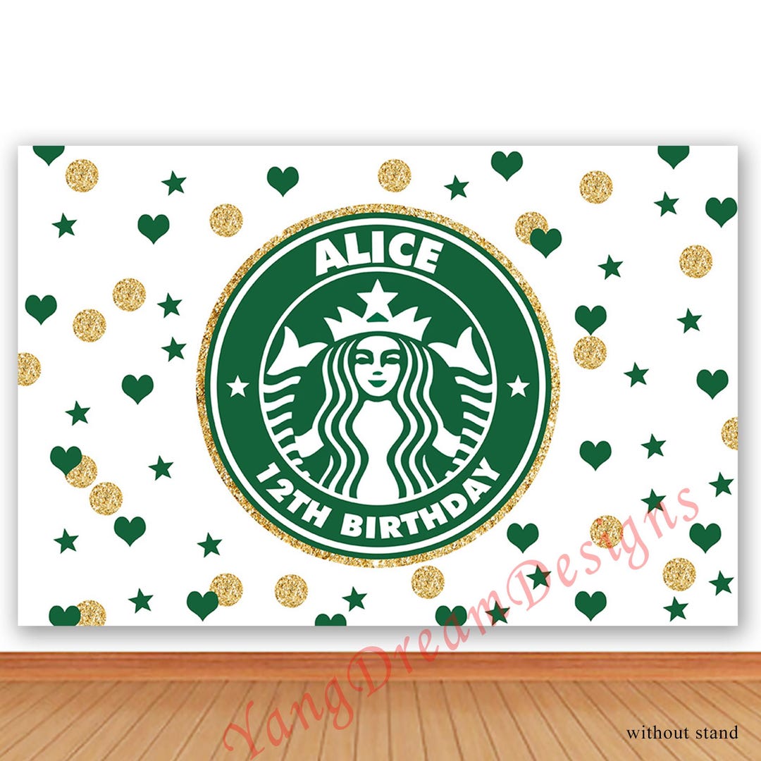 Kids Birthday Photo Backdrop Starbucks Theme Party Photography ...