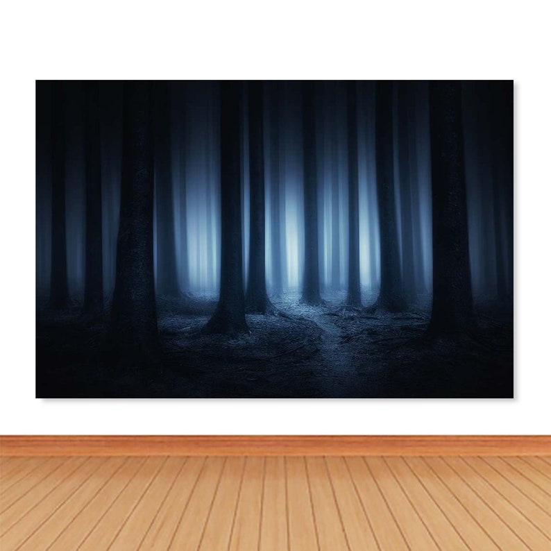 Scary Dark Forest Photo Backdrop Halloween Decoration - Etsy