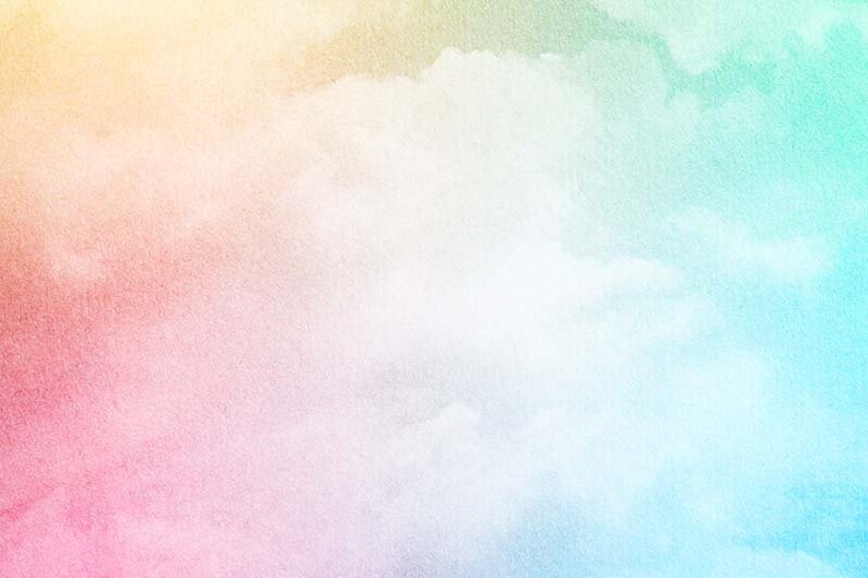 Colorful Watercolor Clouds Backdrop for Photography Kids 1st - Etsy