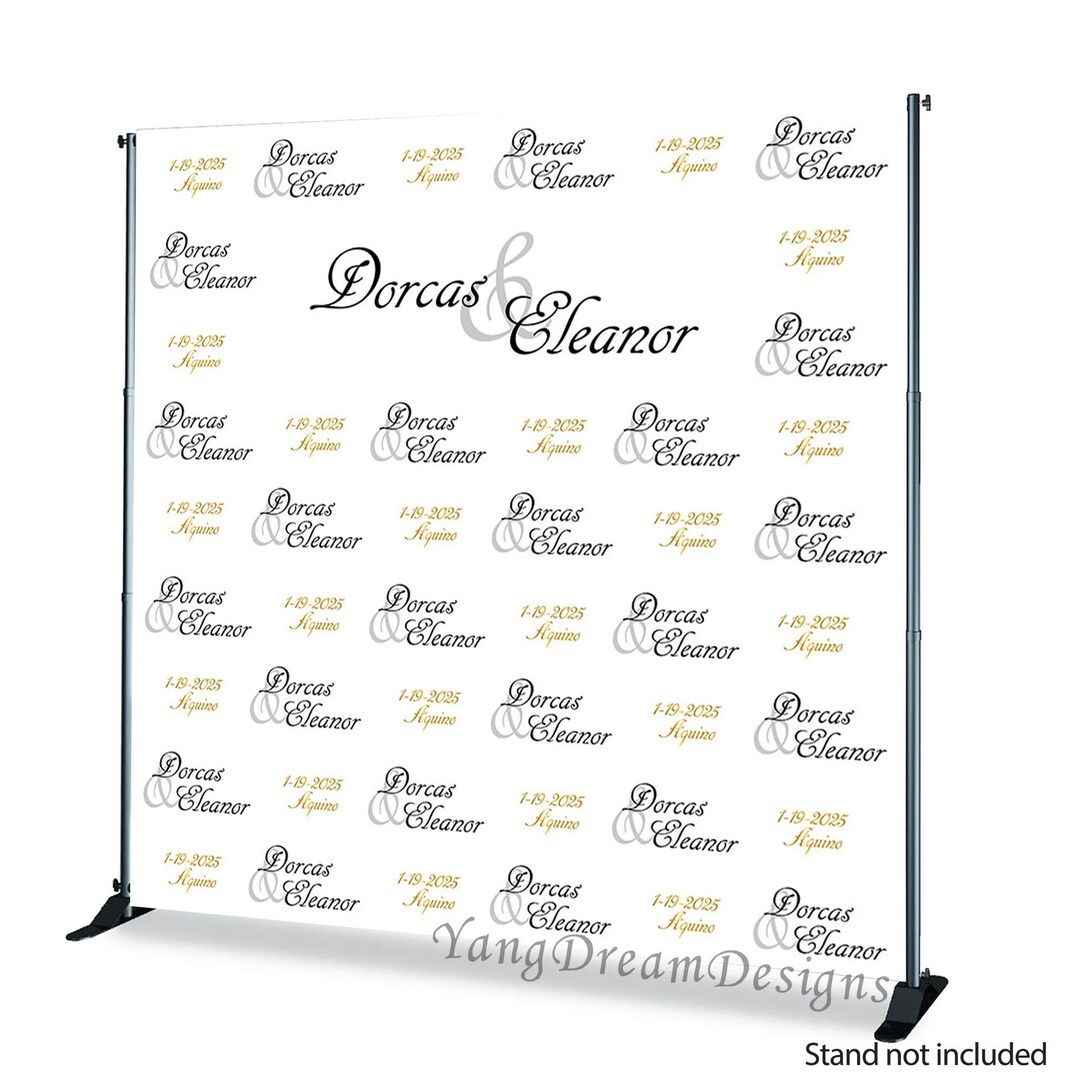Wedding Step and Repeat Photo Backdrop Custom Names Wedding Photography ...