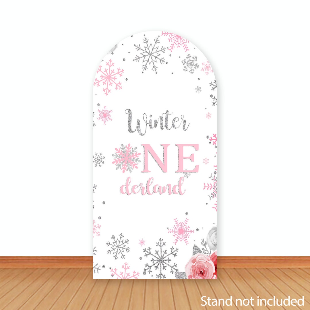 Winter Onederland Arch Backdrop Cover Girls Birthday Double-sided ...