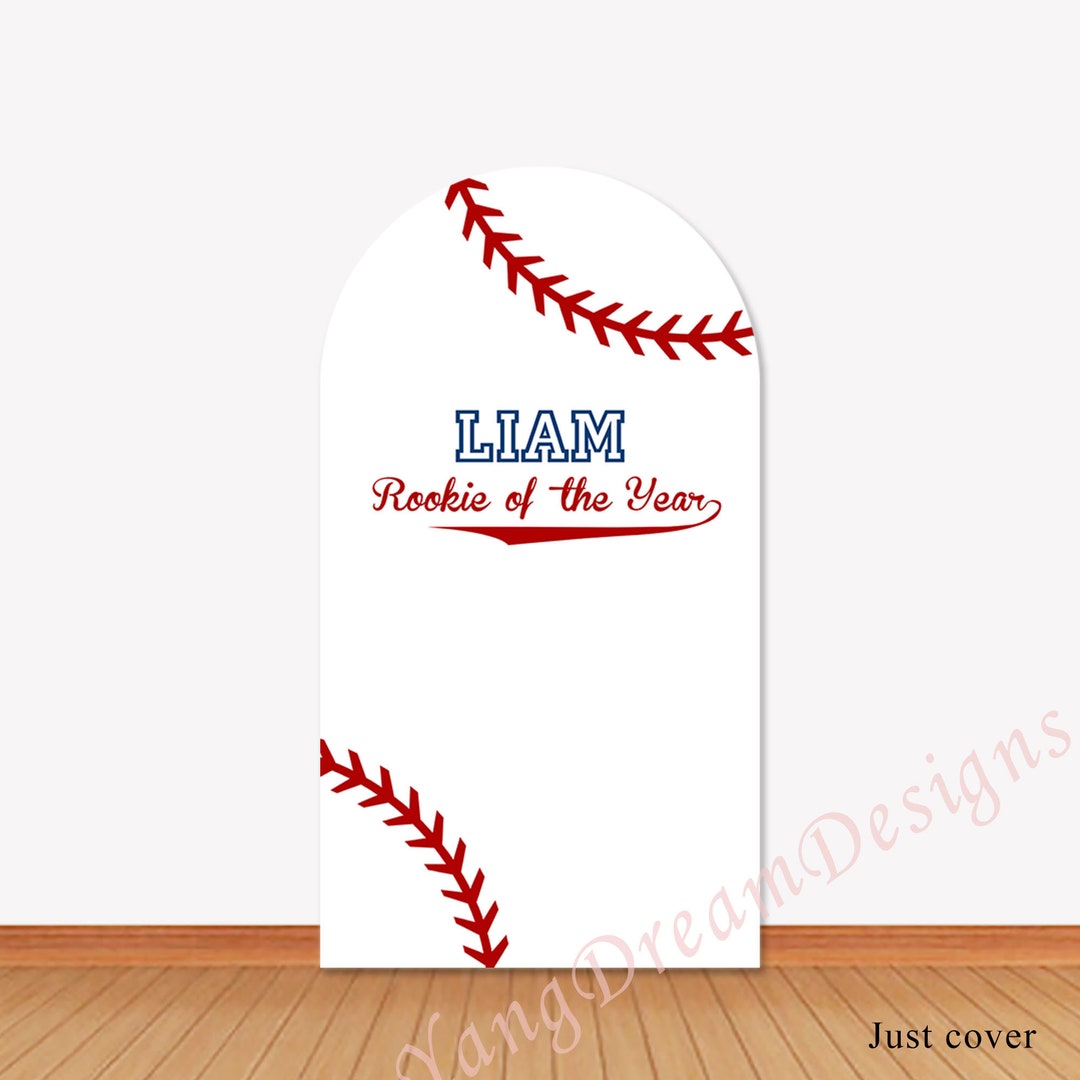 Custom Rookie of the Year Baseball Backdrop: Fabric Photo Booth Arch ...