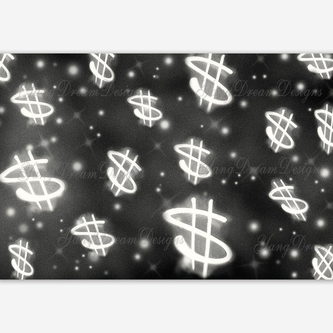 Early 2000s Money Backdrop Black and White Airbrushed Dollar - Etsy