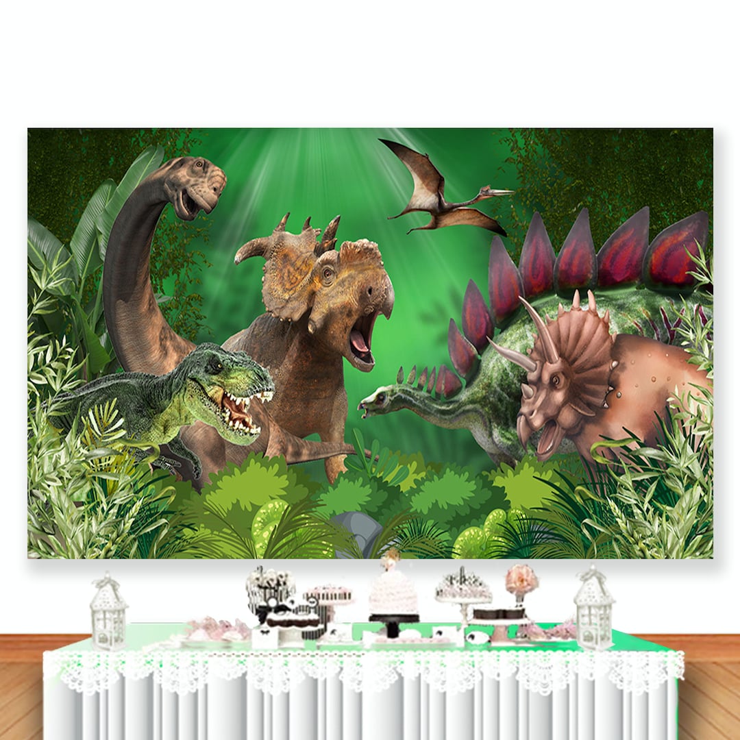 Jurassic World Dinosaur Photo Backdrop Happy Birthday Wild Animals ...
