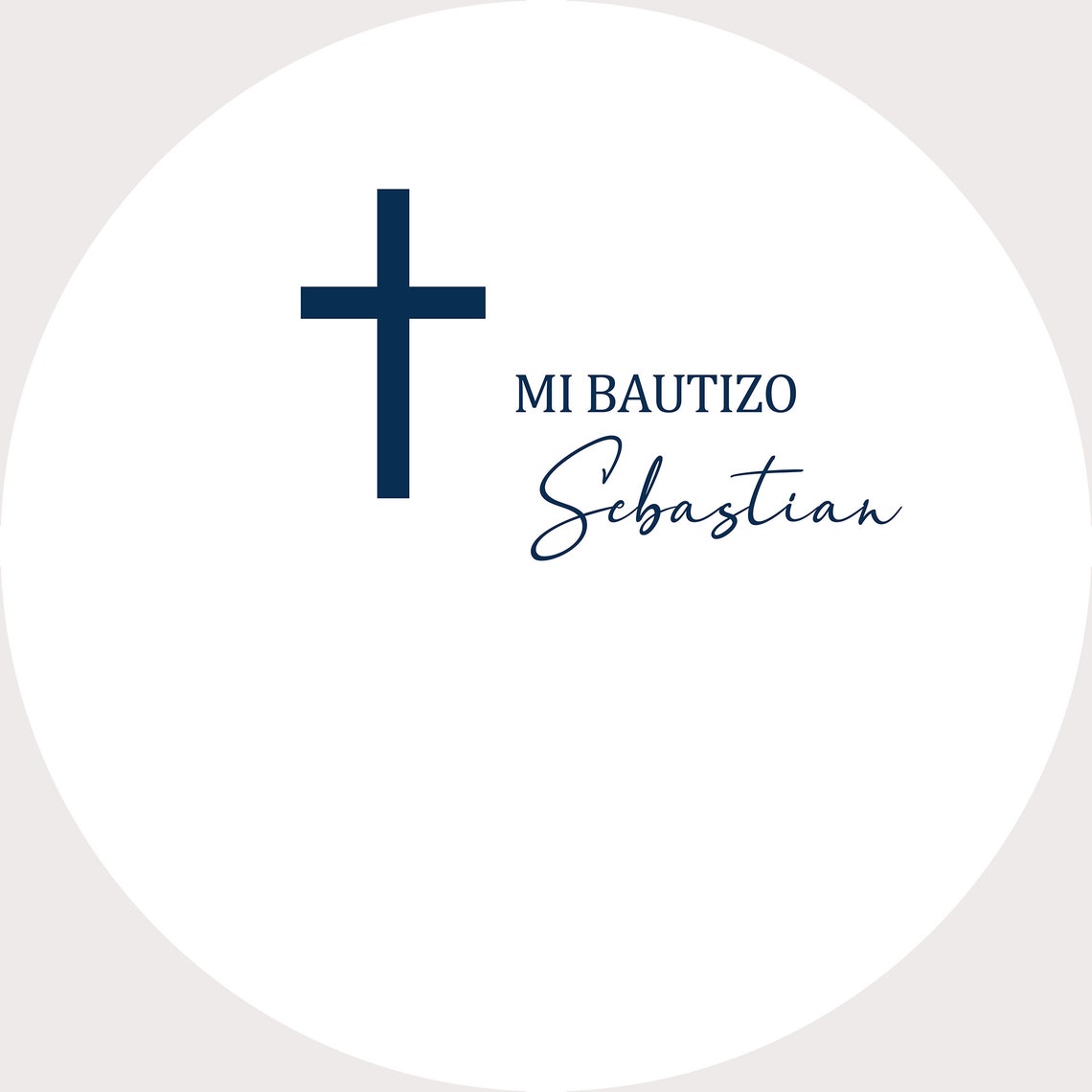 Personalized Baptism Round Photo Backdrop Cover Custom Navy - Etsy