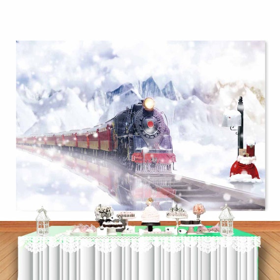 Polar Express Christmas Train Photo Backdrop Merry Christmas | Etsy