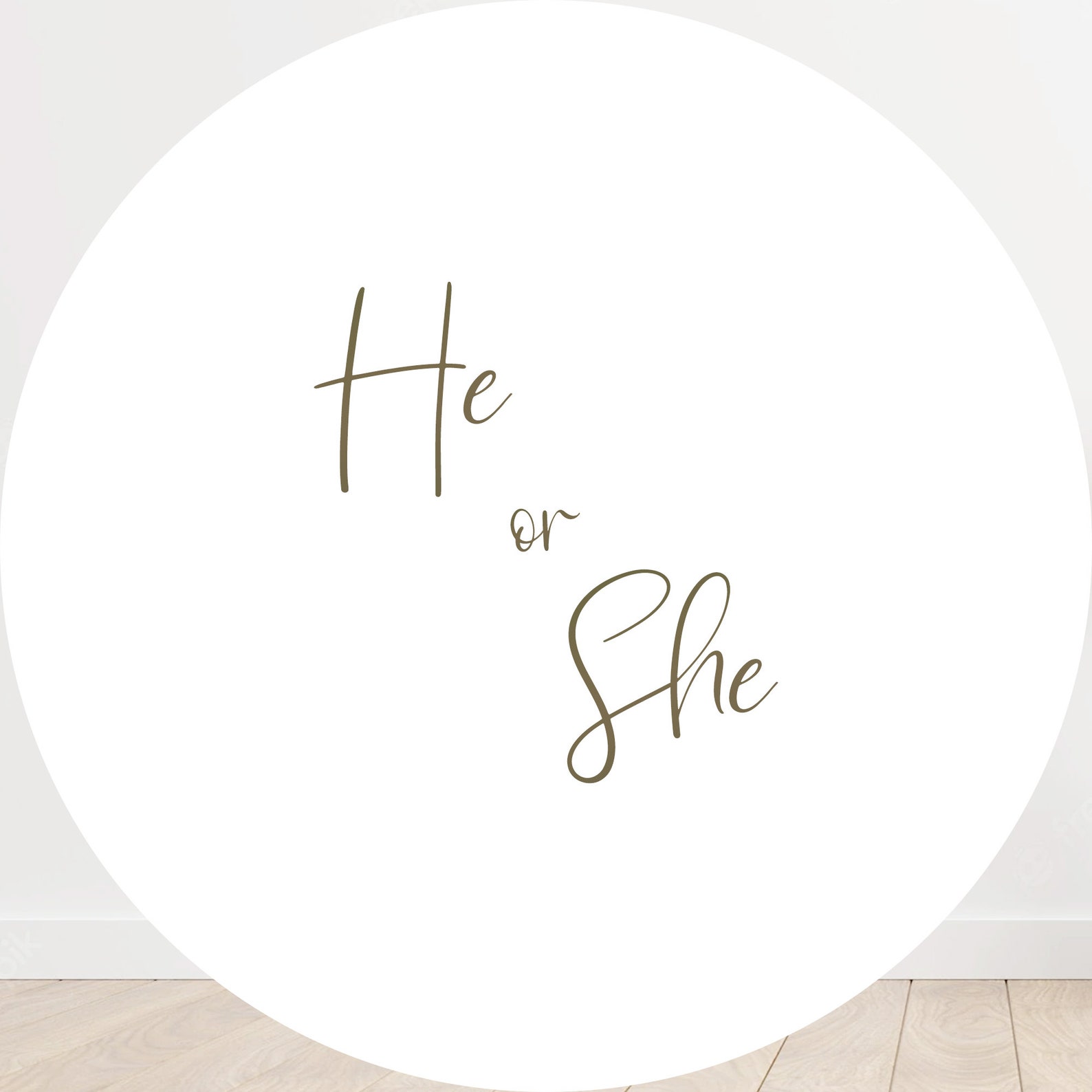 He or She Boho Round Photo Backdrop Custom Gender Reveal Party - Etsy