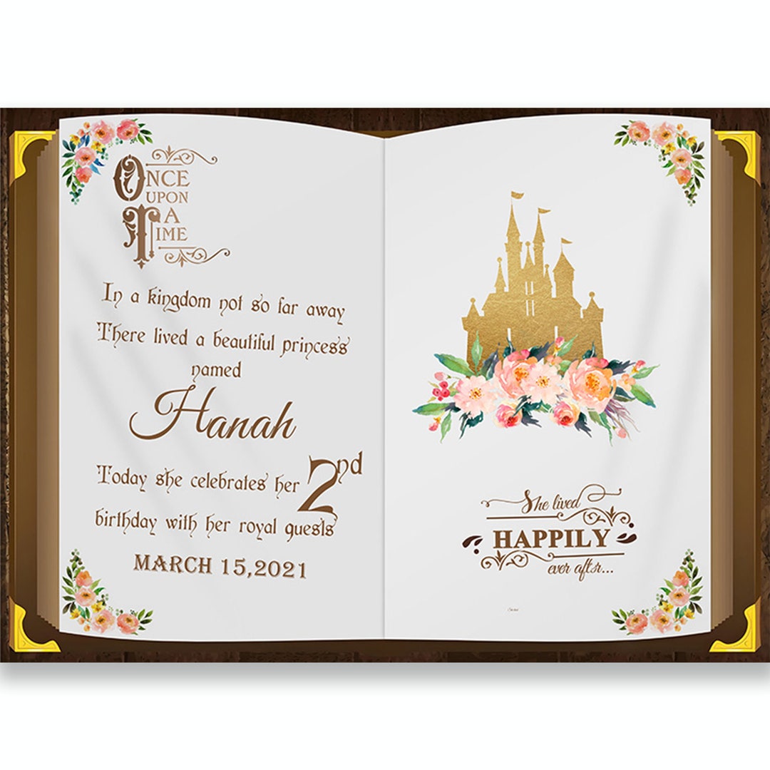 Once Upon A Time Birthday Photo Backdrop Princess and Castle ...