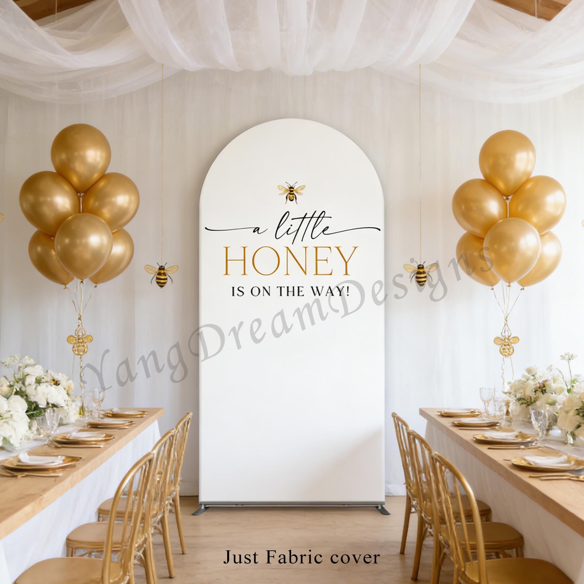 A Little Honey is on the Way Photo Backdrop: Bee Theme Baby Shower Arch ...