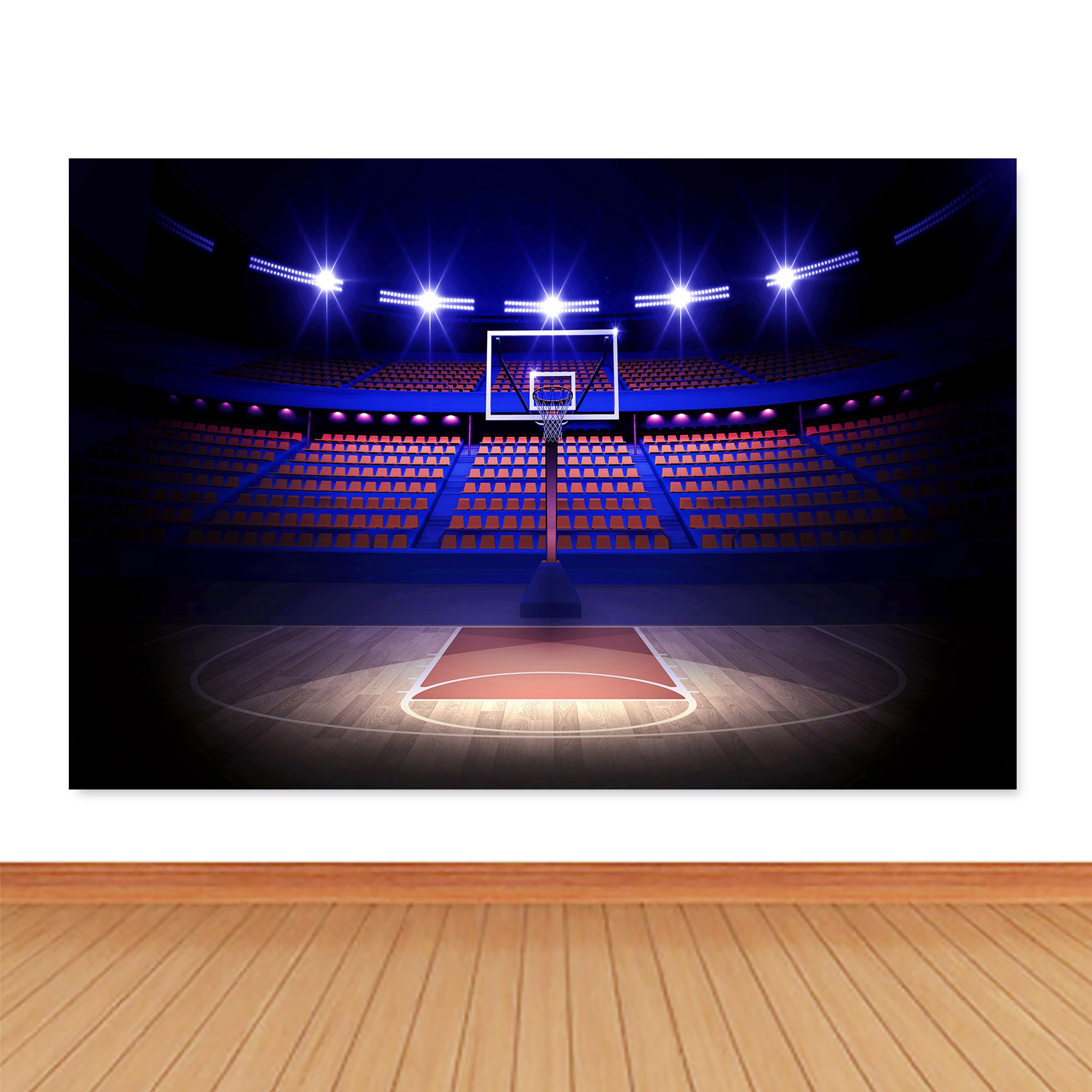 Basketball Court Photo Backdrop Sport Arena Game Boys Birthday Indoor ...