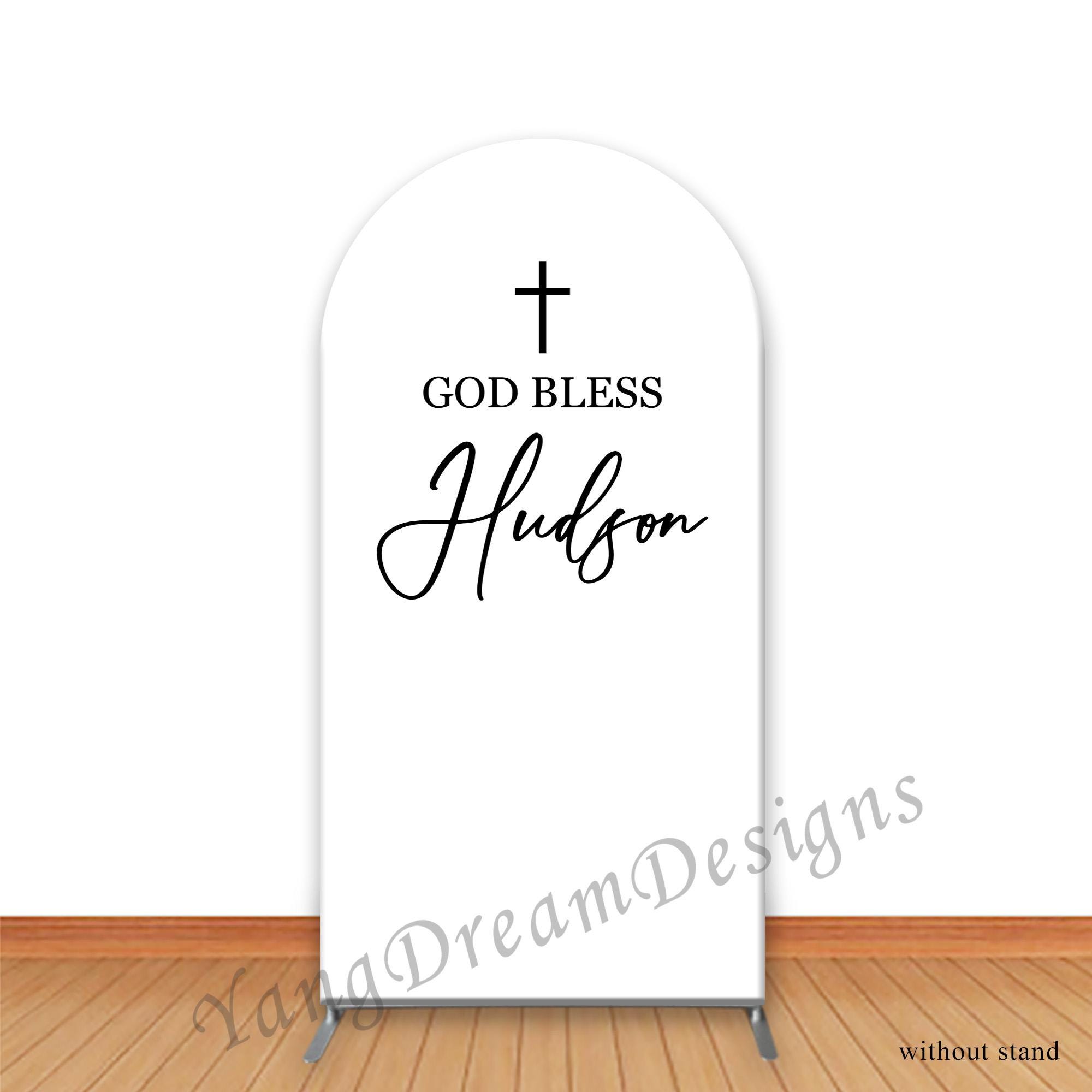 Personalized God Bless Photo Backdrop: Christening Photography Arch ...