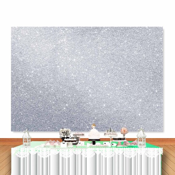 Silver Glitters Photo Backdrop Wedding Bridal Shower Sparkle | Etsy
