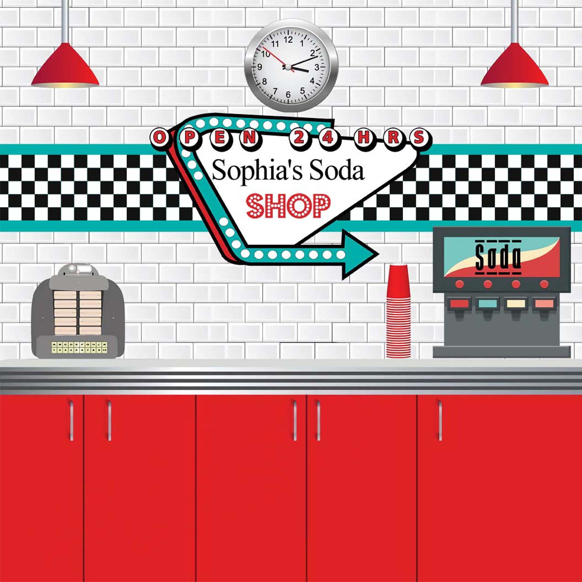 50s Soda Shop Photo Backdrop 1950s Retro Diner Time Party Gray - Etsy ...