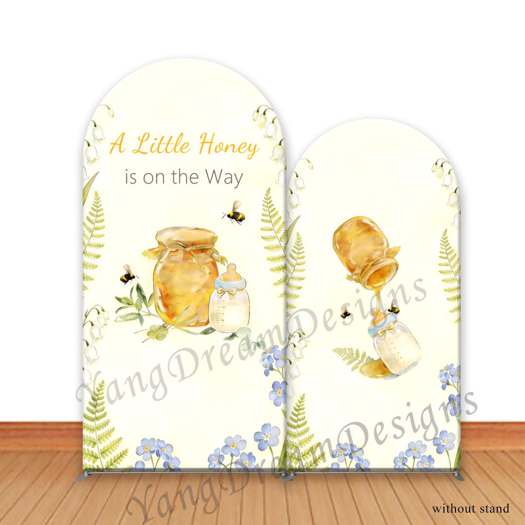 Honey is on the Way Photo Backdrop: Bee Theme Baby Shower Fabric Arch ...