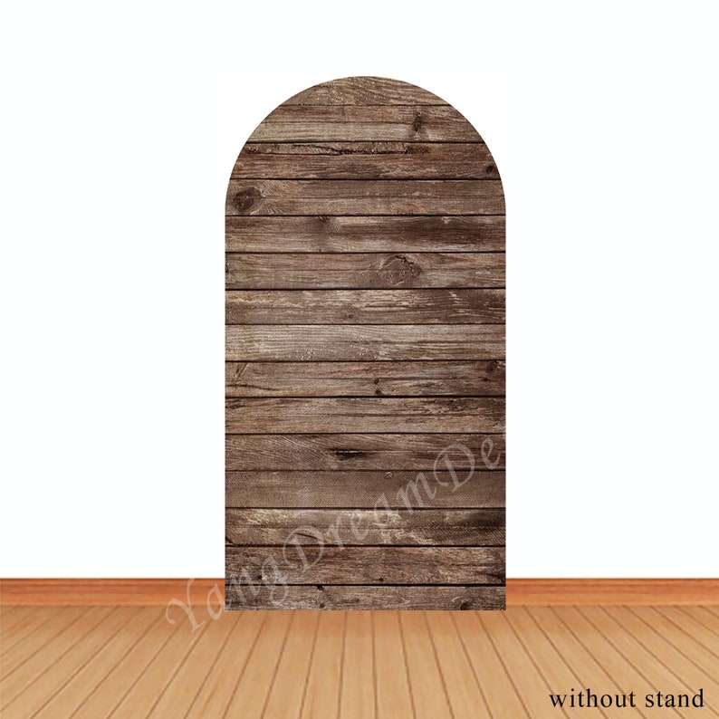 Wood Texture Arch Backdrop Cover: Double-sided Fabric Photography ...