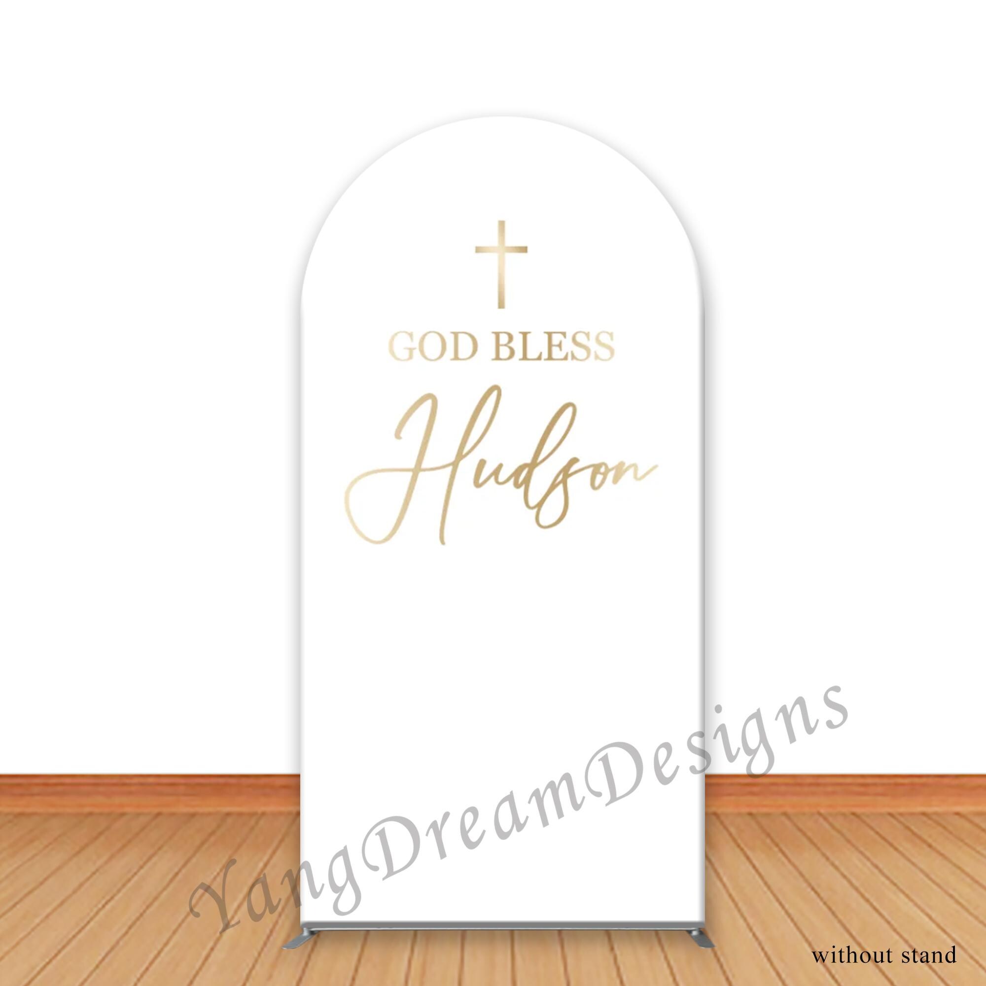 Personalized God Bless Photo Backdrop: Christening Photography Arch ...