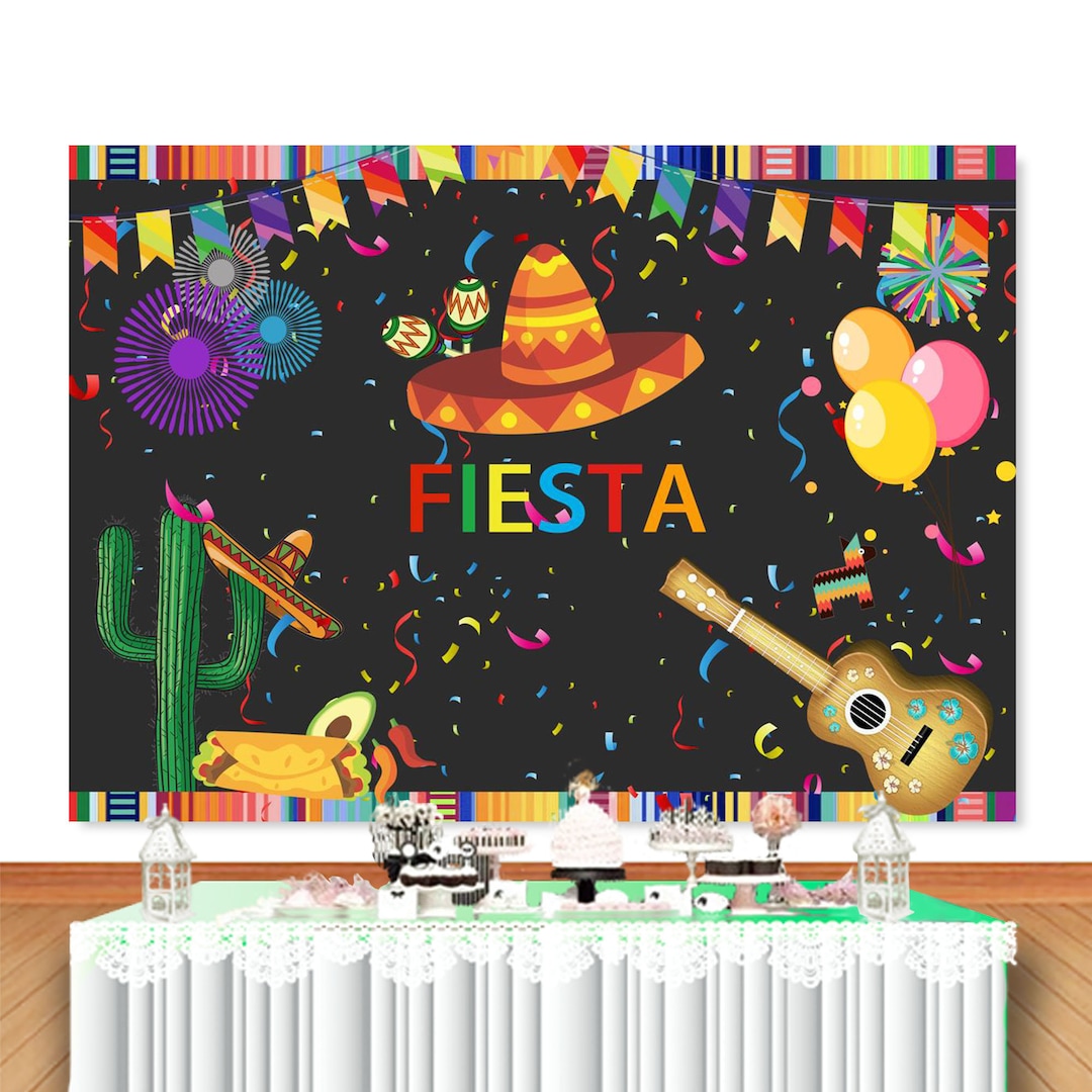 Mexican Fiesta Photo Backdrop Cinco De Mayo Party Music Festival ...